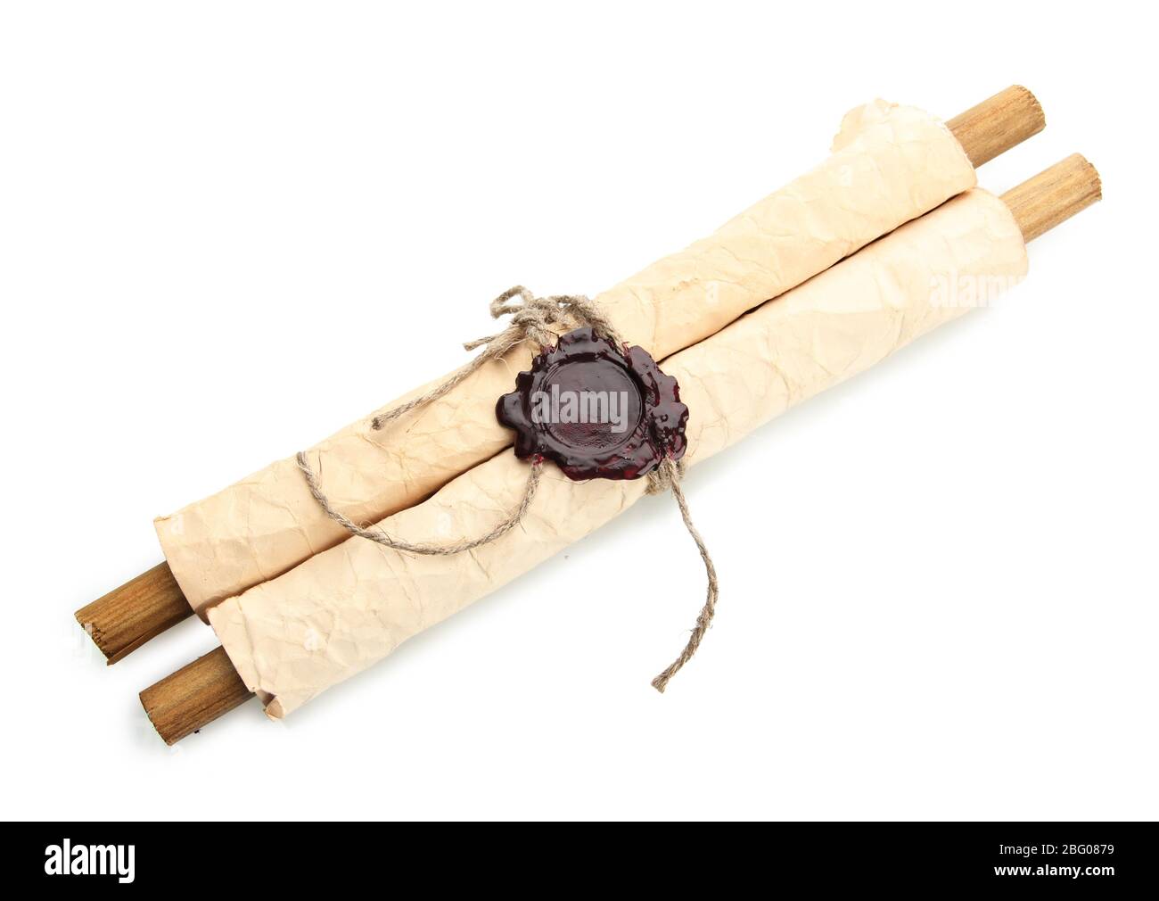 Old scroll isolated on white Stock Photo - Alamy