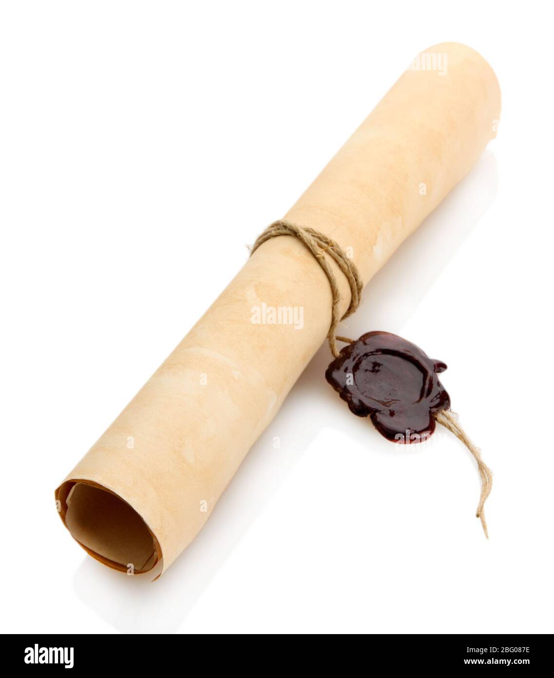 Old scroll isolated on white Stock Photo - Alamy