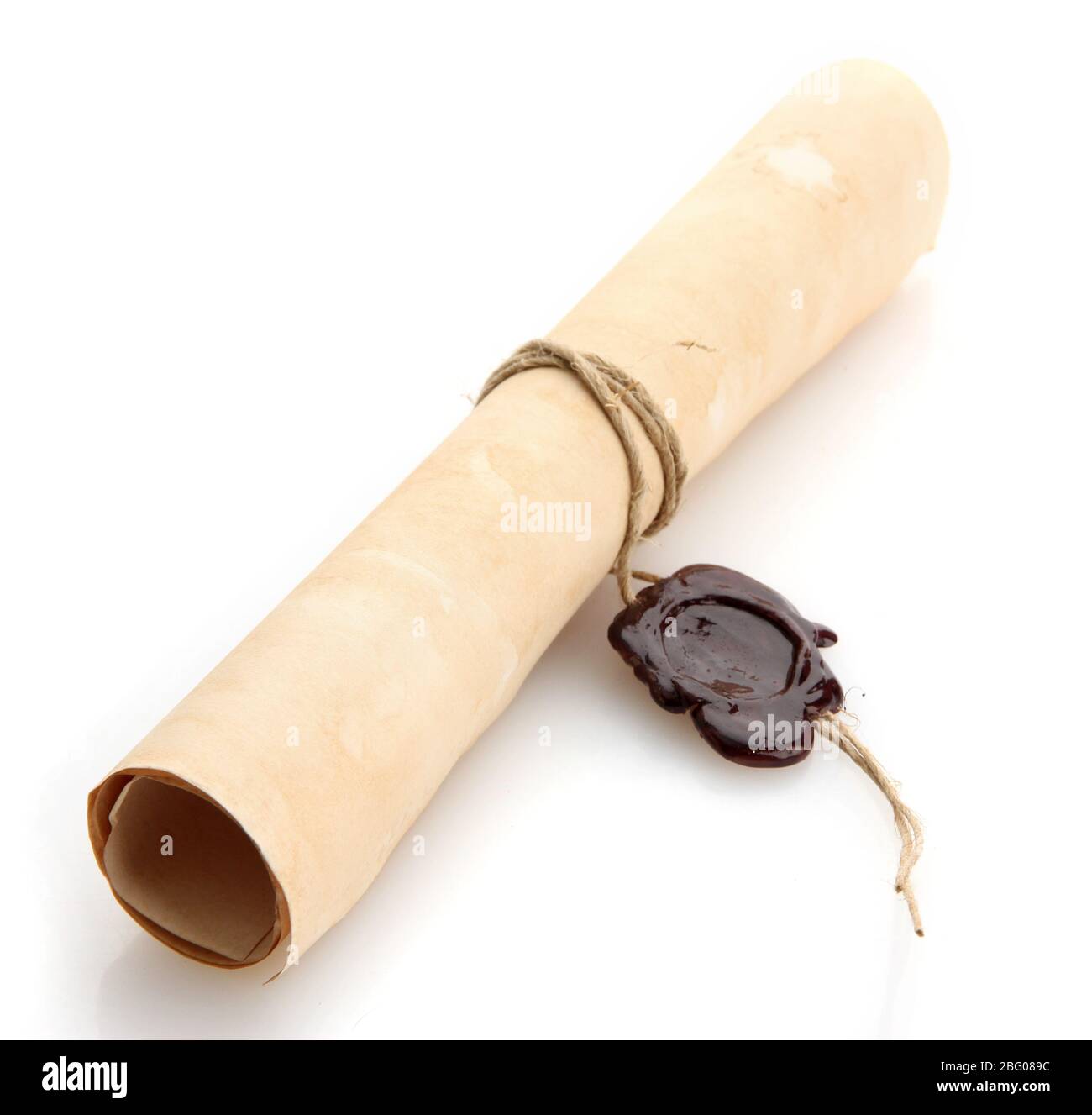 Old scroll isolated on white Stock Photo - Alamy