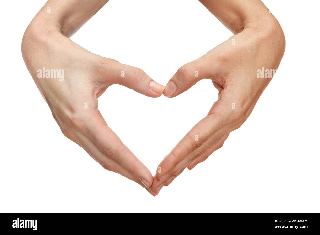 Two hands form heart shape Cut Out Stock Images & Pictures - Alamy