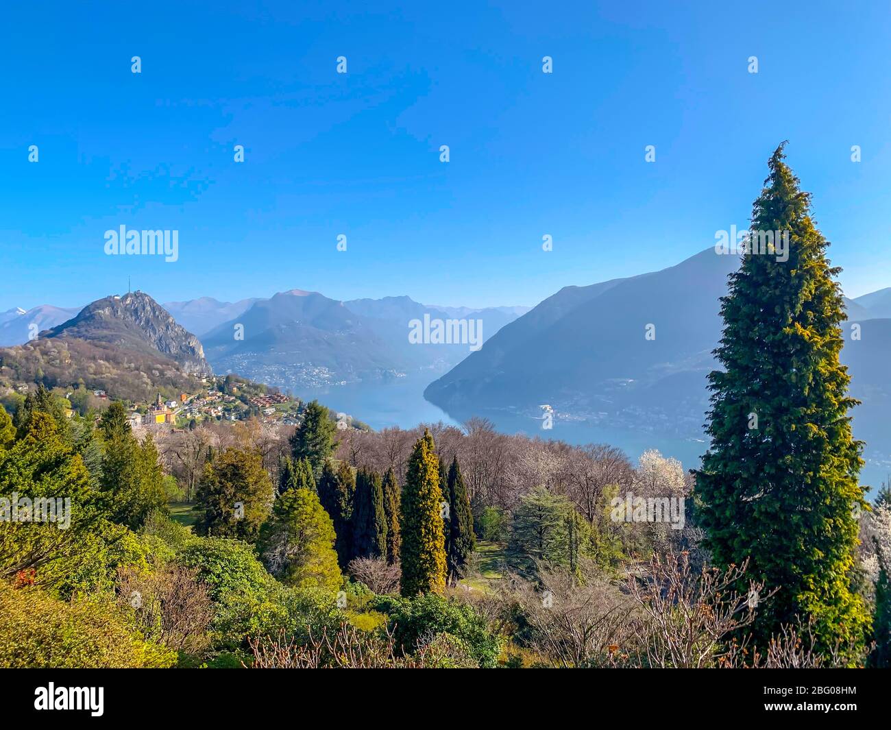 Lake Lugano and Mountains, Ticino, Switzerland Stock Photo - Alamy