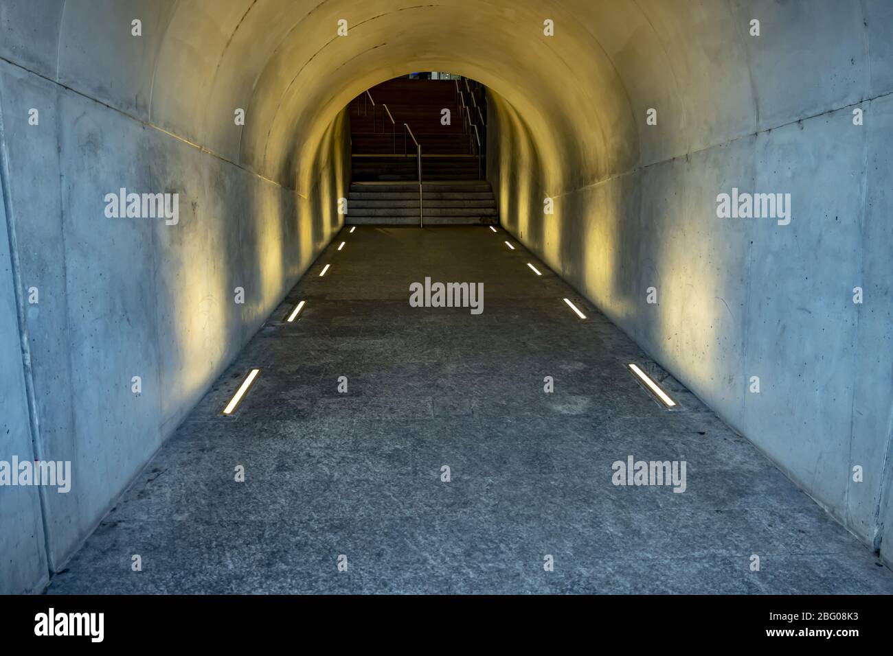Walkway Tunnel Illuminated in Switzerland Stock Photo - Alamy