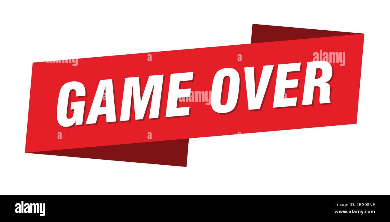 game over banner template. game over ribbon label sign Stock Vector ...