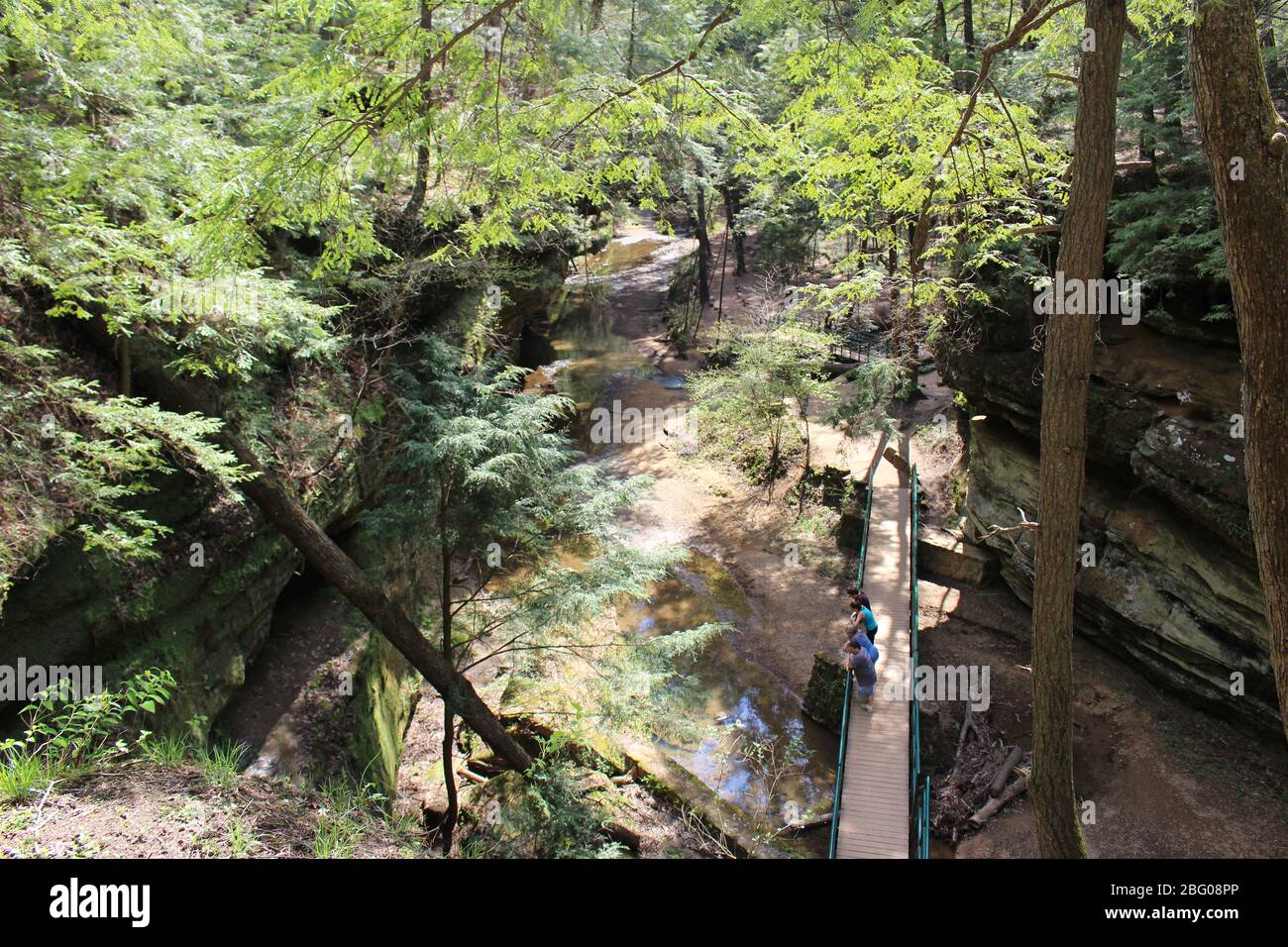 Old man cave walk trail and water fall in Ohio State,nature green ...