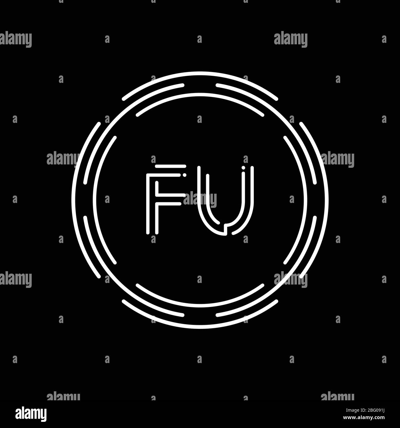 Initial Letter FU Logo Design Vector Template. Creative Linked ...