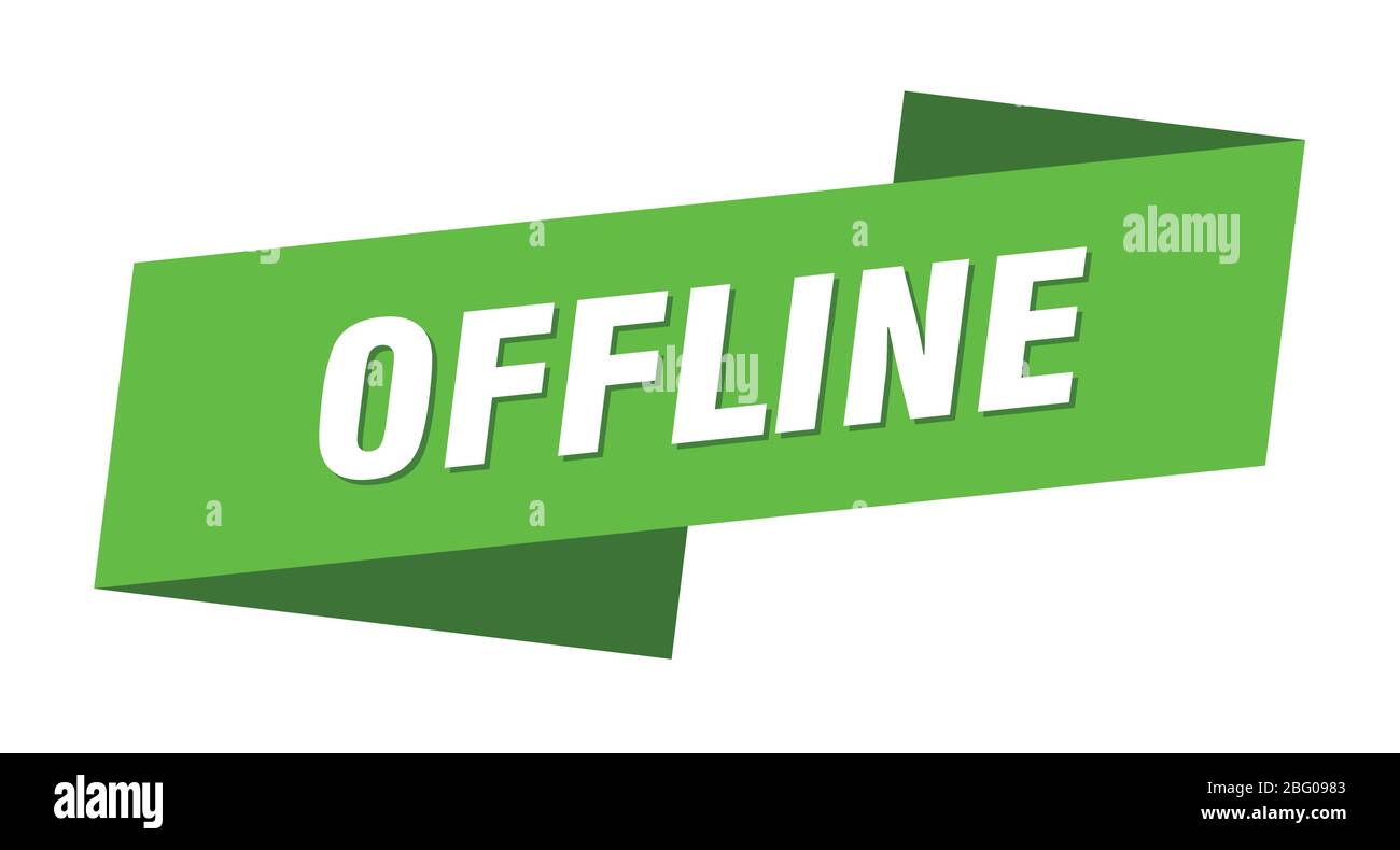 offline banner template. offline ribbon label sign Stock Vector Image ...