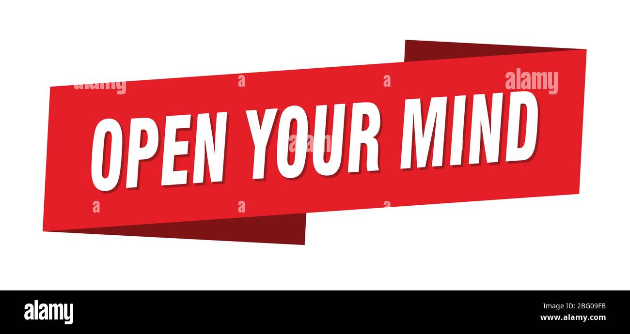 open your mind banner template. open your mind ribbon label sign Stock ...