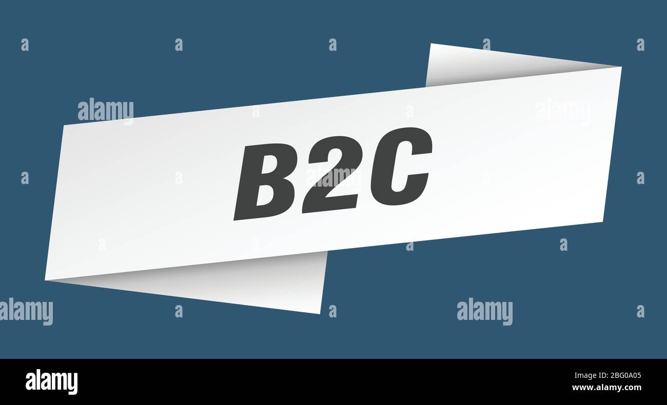 b2c banner template. b2c ribbon label sign Stock Vector Image & Art - Alamy