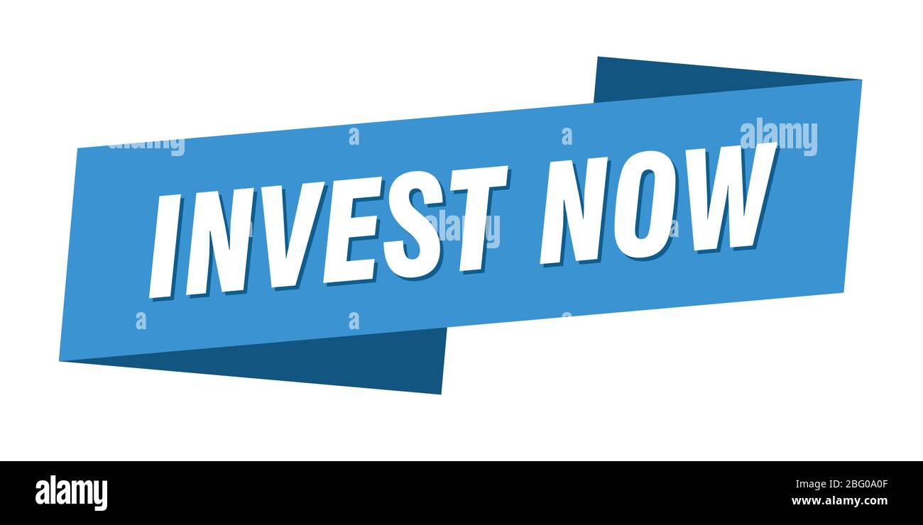 invest now banner template. invest now ribbon label sign Stock Vector ...