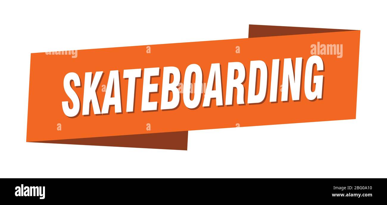 skateboarding banner template. skateboarding ribbon label sign Stock ...