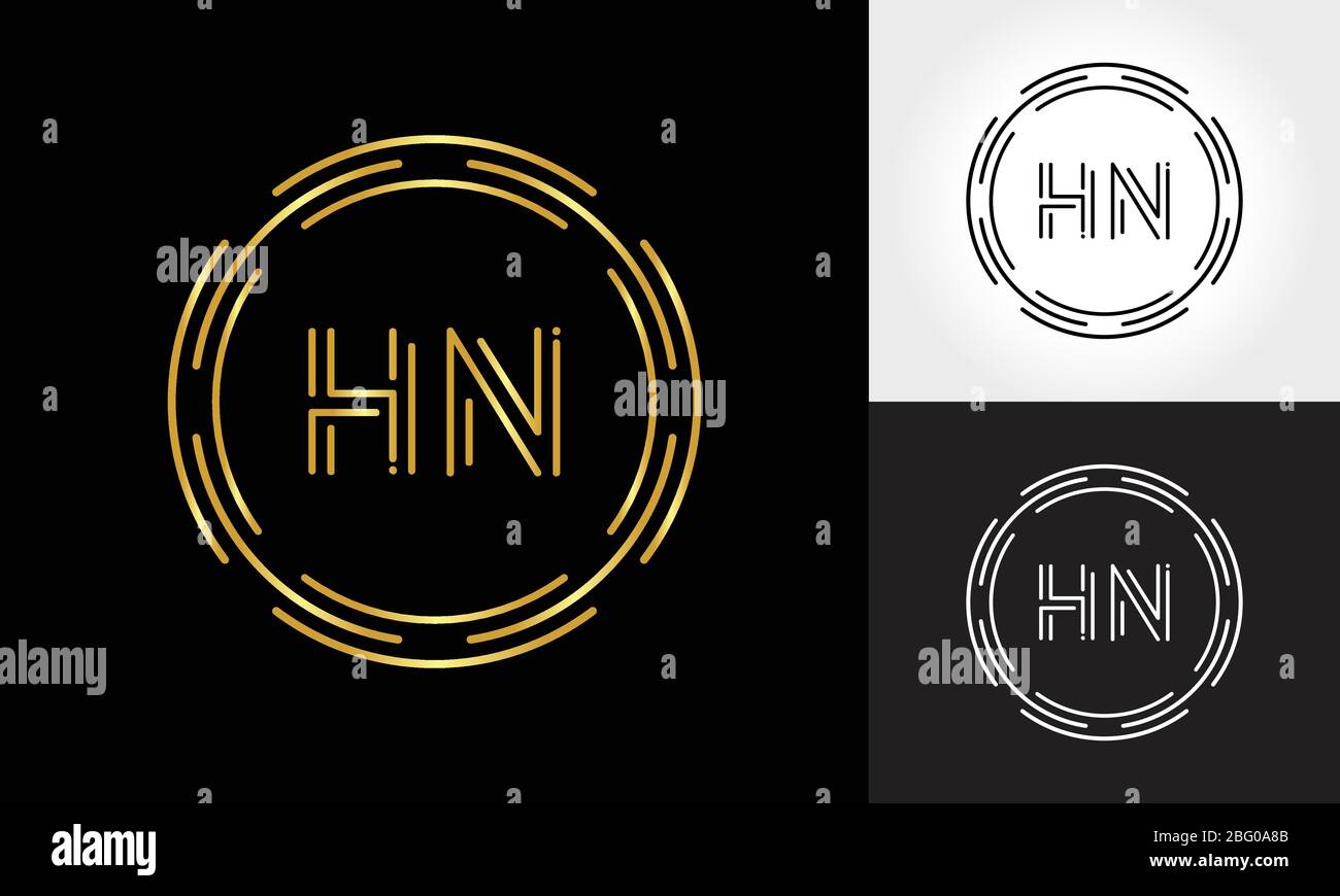 HN Logo Design Vector Template. Initial Circle Letter HN Vector ...