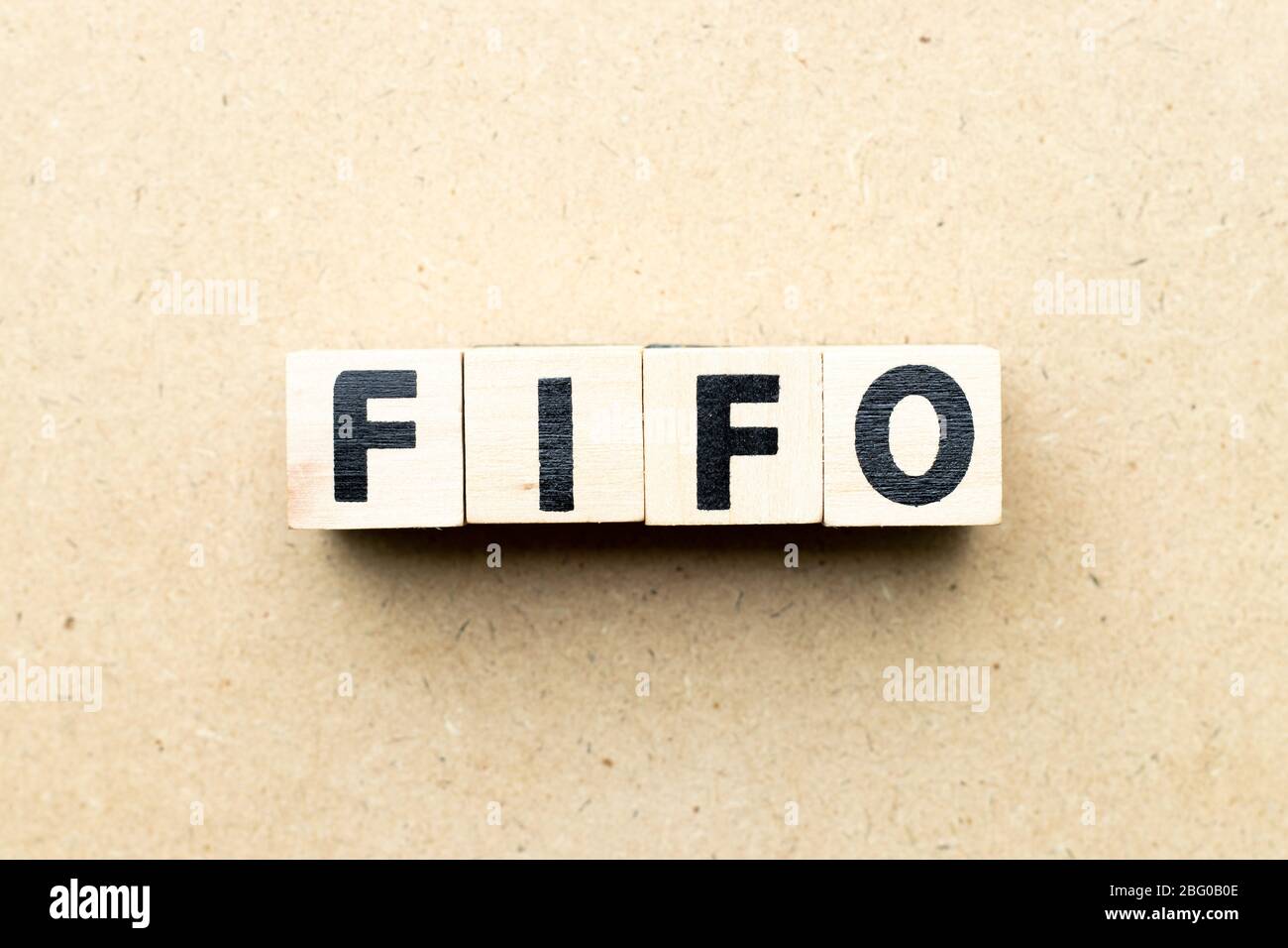 Alphabet letter block in word FIFO (Abbreviation of first in first out ...