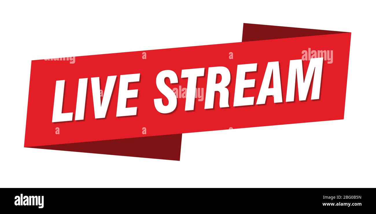 live stream banner template. live stream ribbon label sign Stock Vector ...