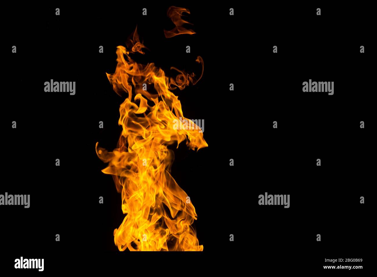 Fire patterns. Flames on a black background. Fiery patterns. Burning ...