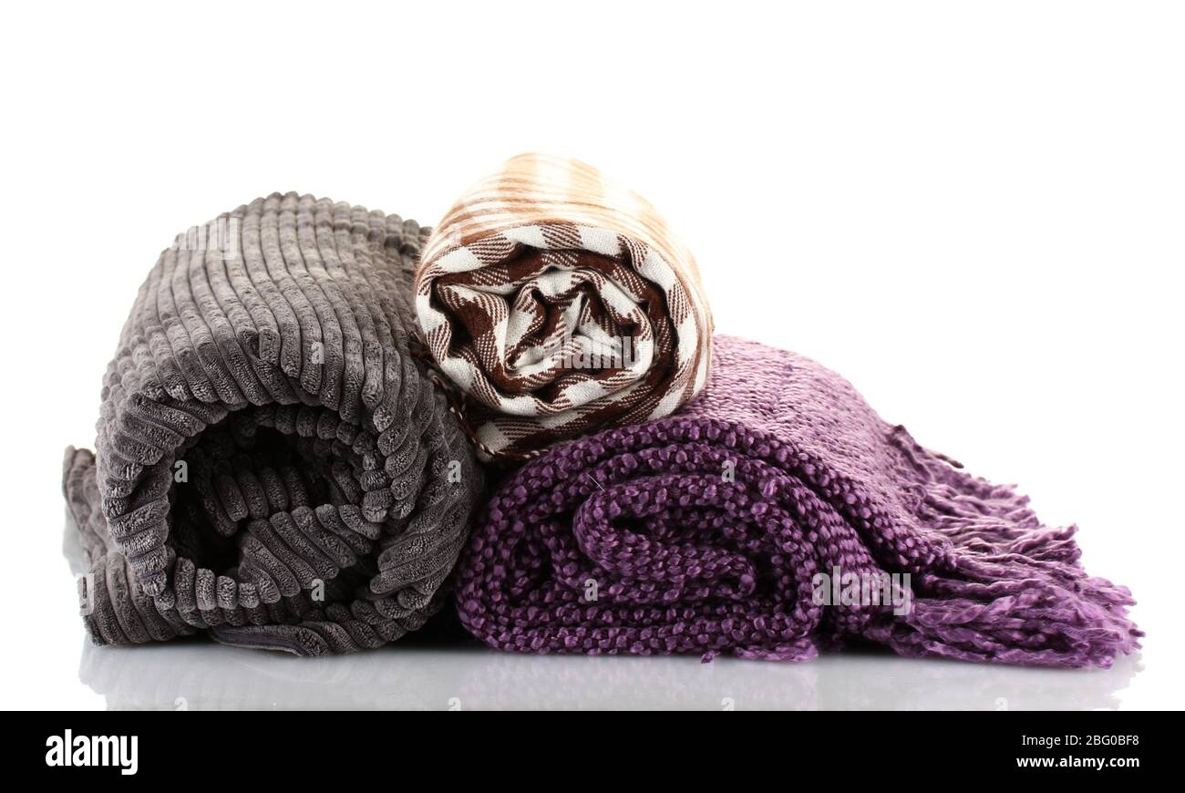 Different plaids isolated on white Stock Photo - Alamy