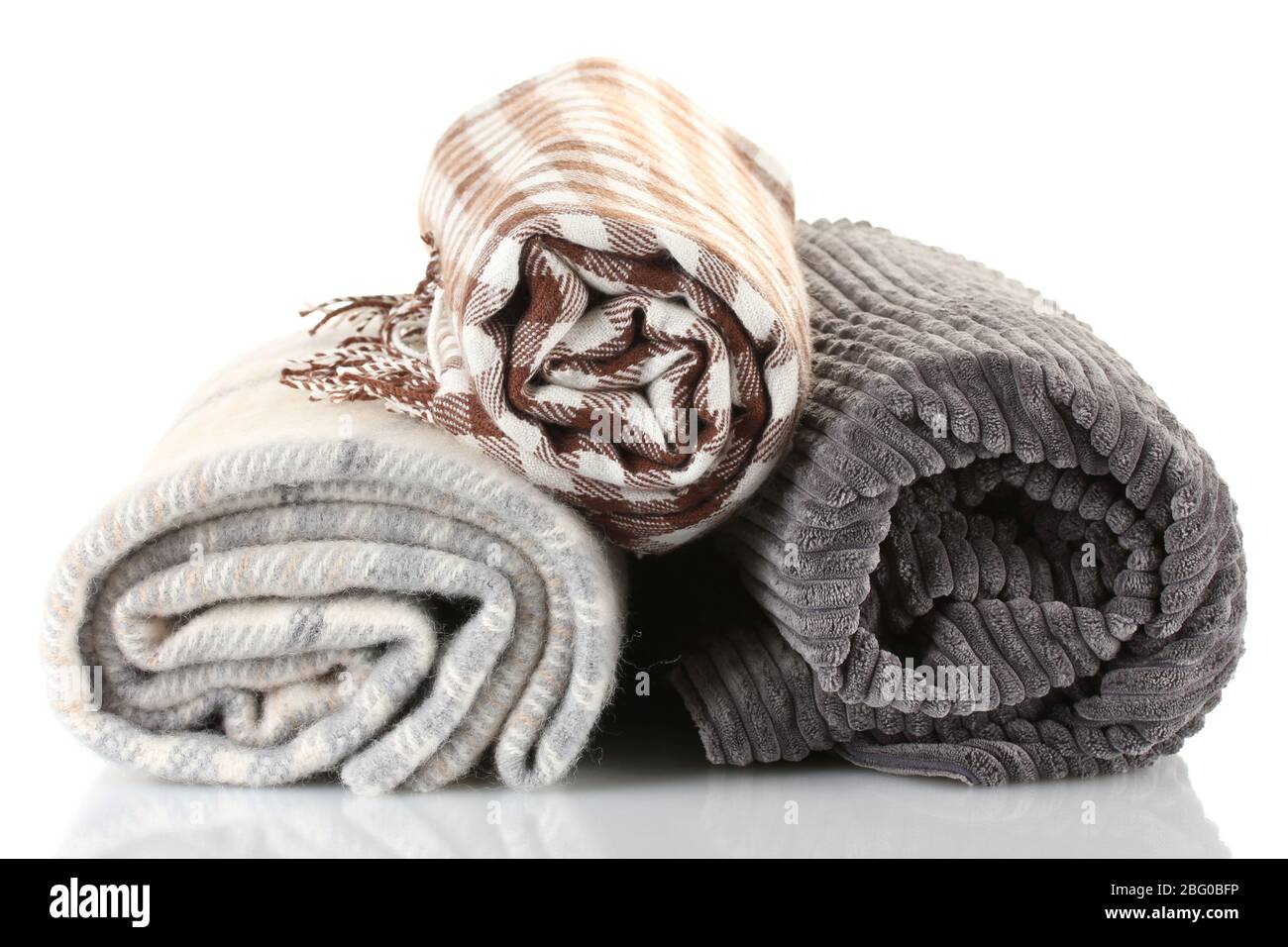 Different plaids isolated on white Stock Photo - Alamy