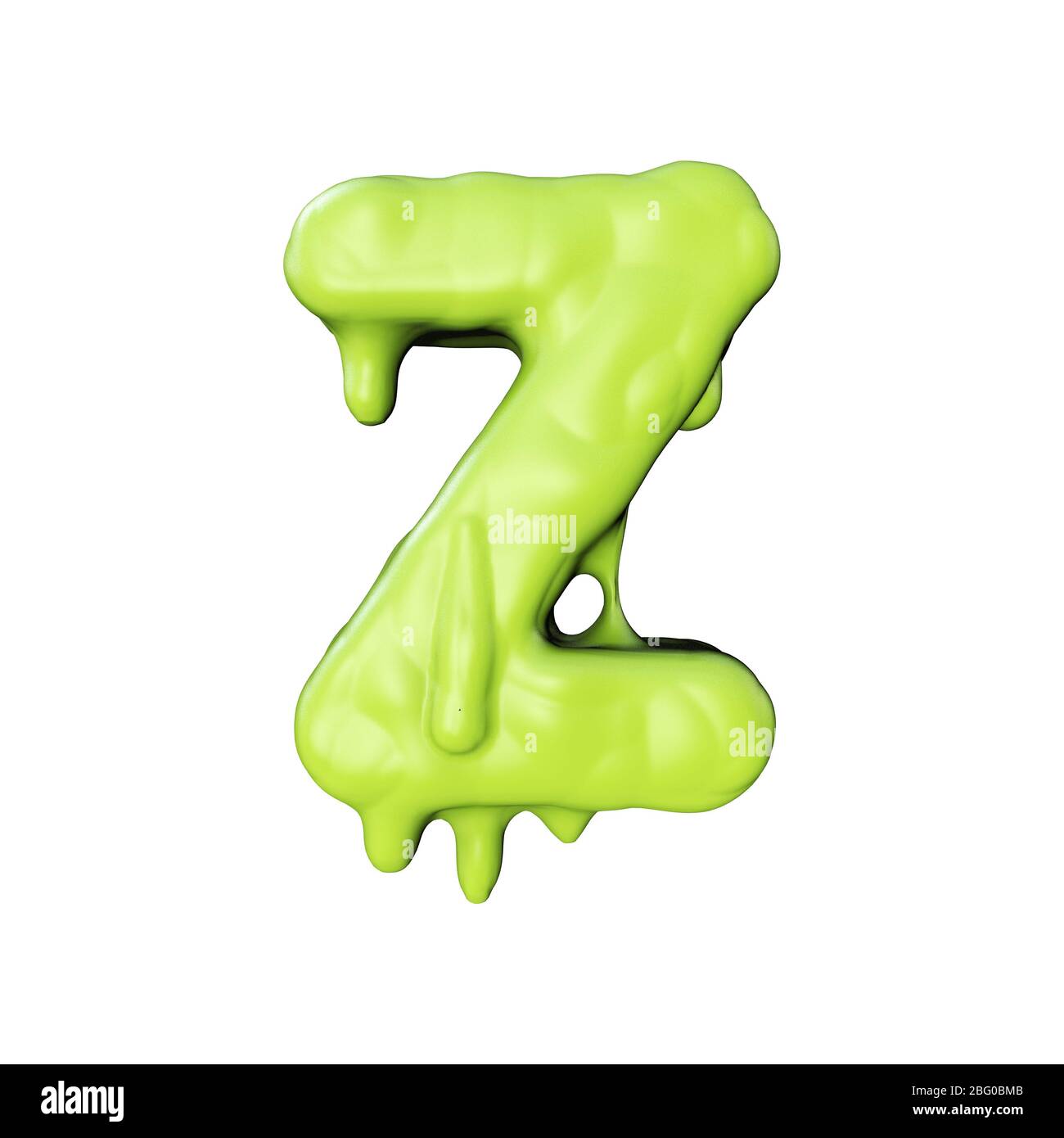 Letter Z green slime oozing halloween font. 3D Rendering Stock Photo ...