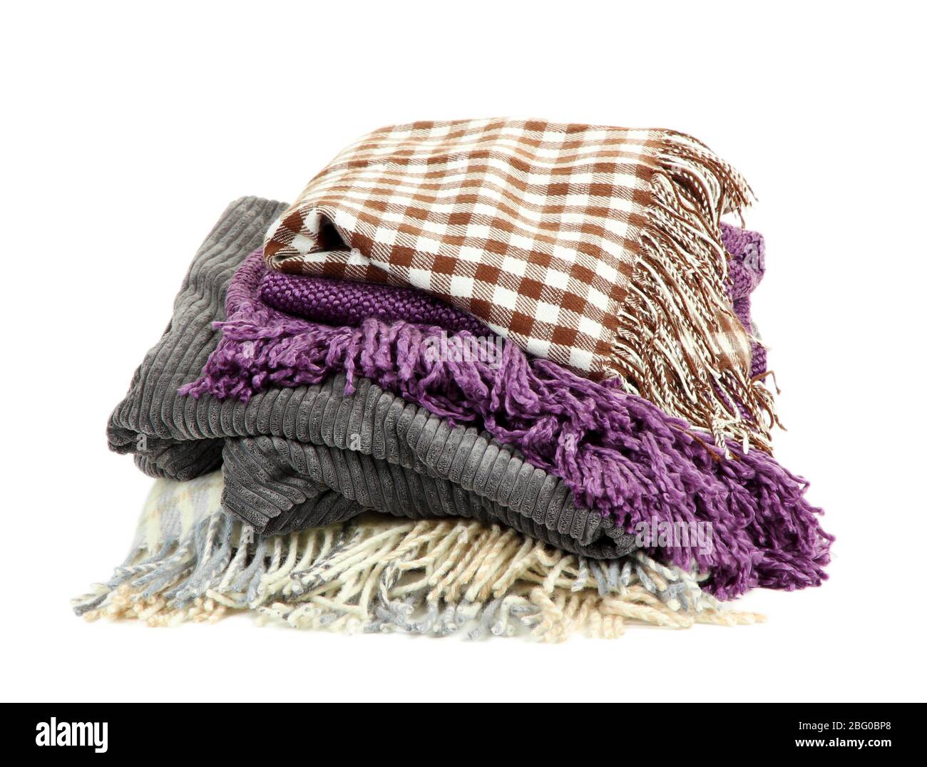 Different plaids isolated on white Stock Photo - Alamy