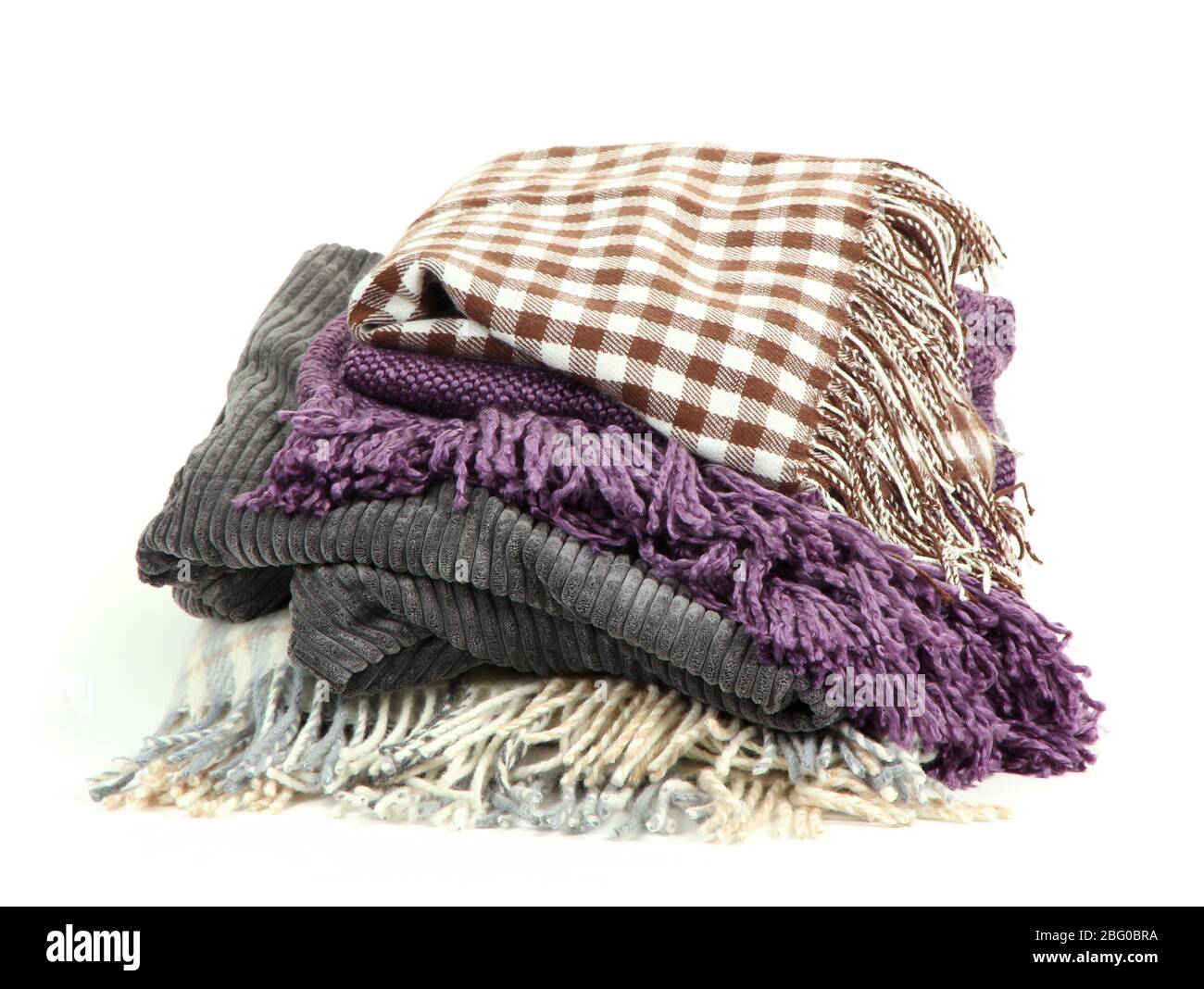 Different plaids isolated on white Stock Photo - Alamy