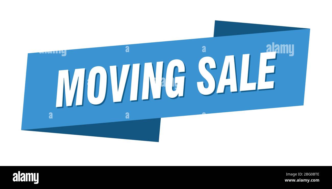 moving sale banner template. moving sale ribbon label sign Stock Vector ...