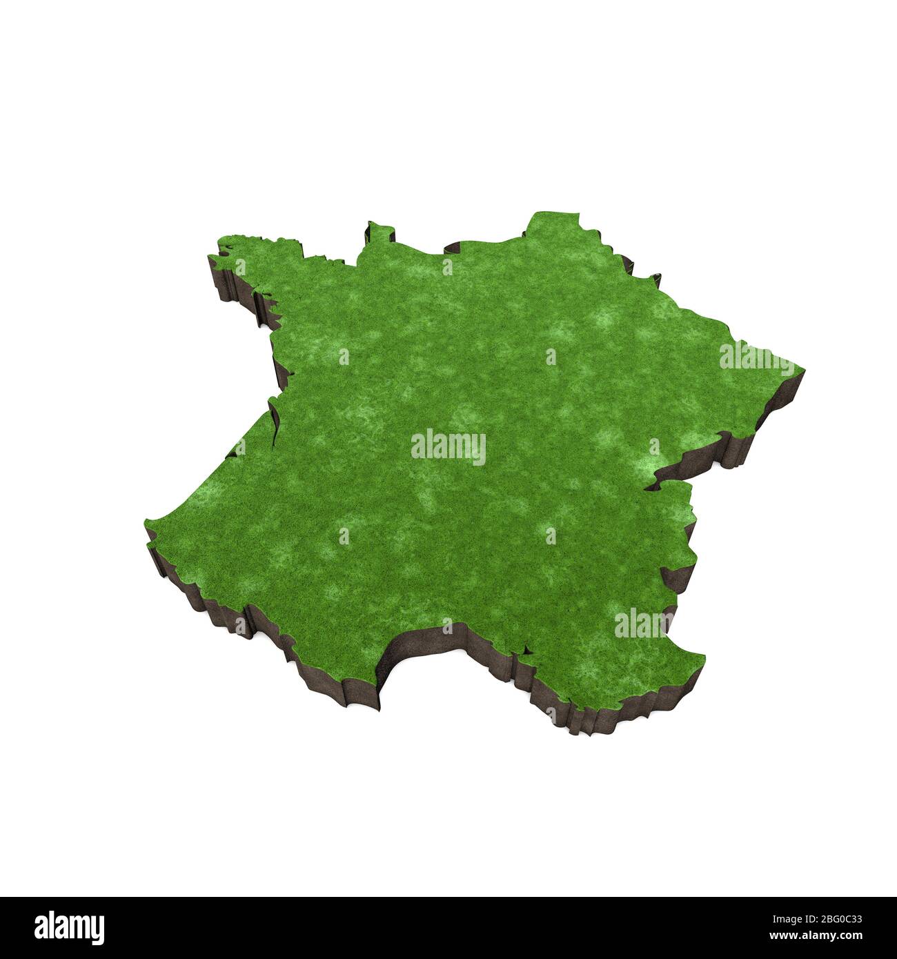 Map of France with grass and soil. 3D rendering Stock Photo - Alamy