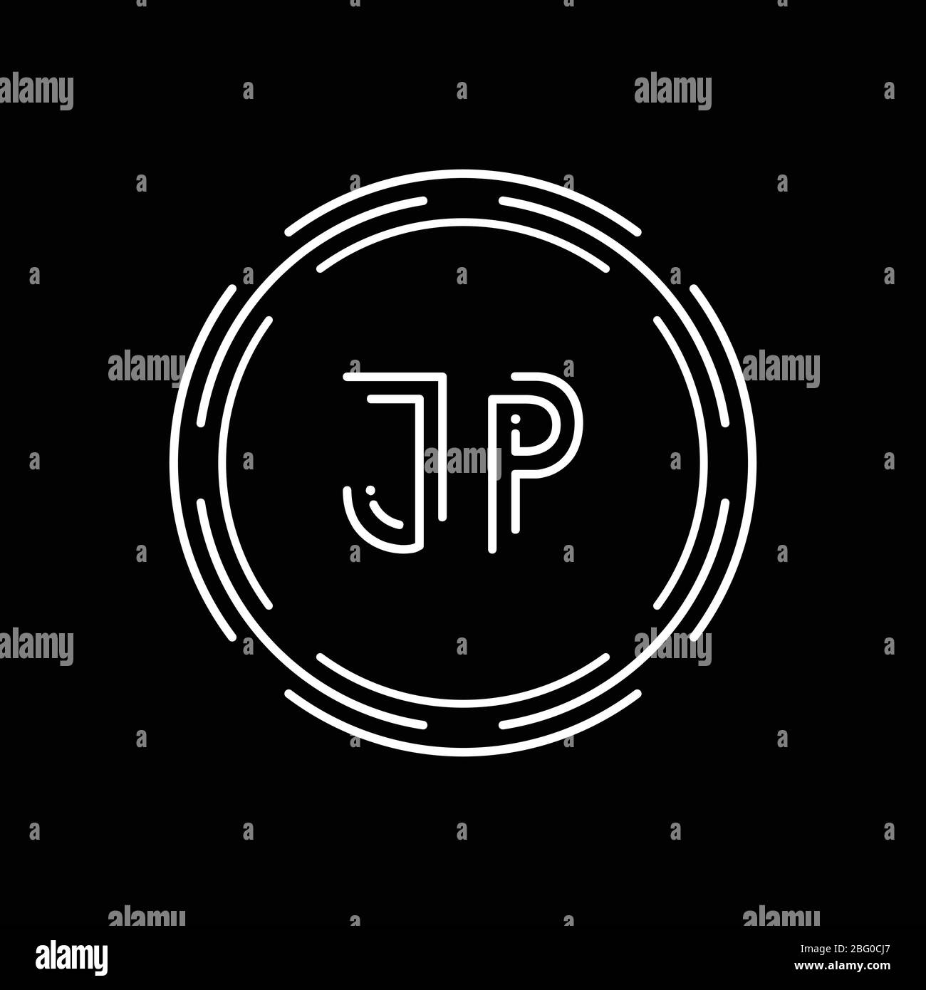 Creative letter JP Logo Design Vector Template. Digital Linked Letter ...