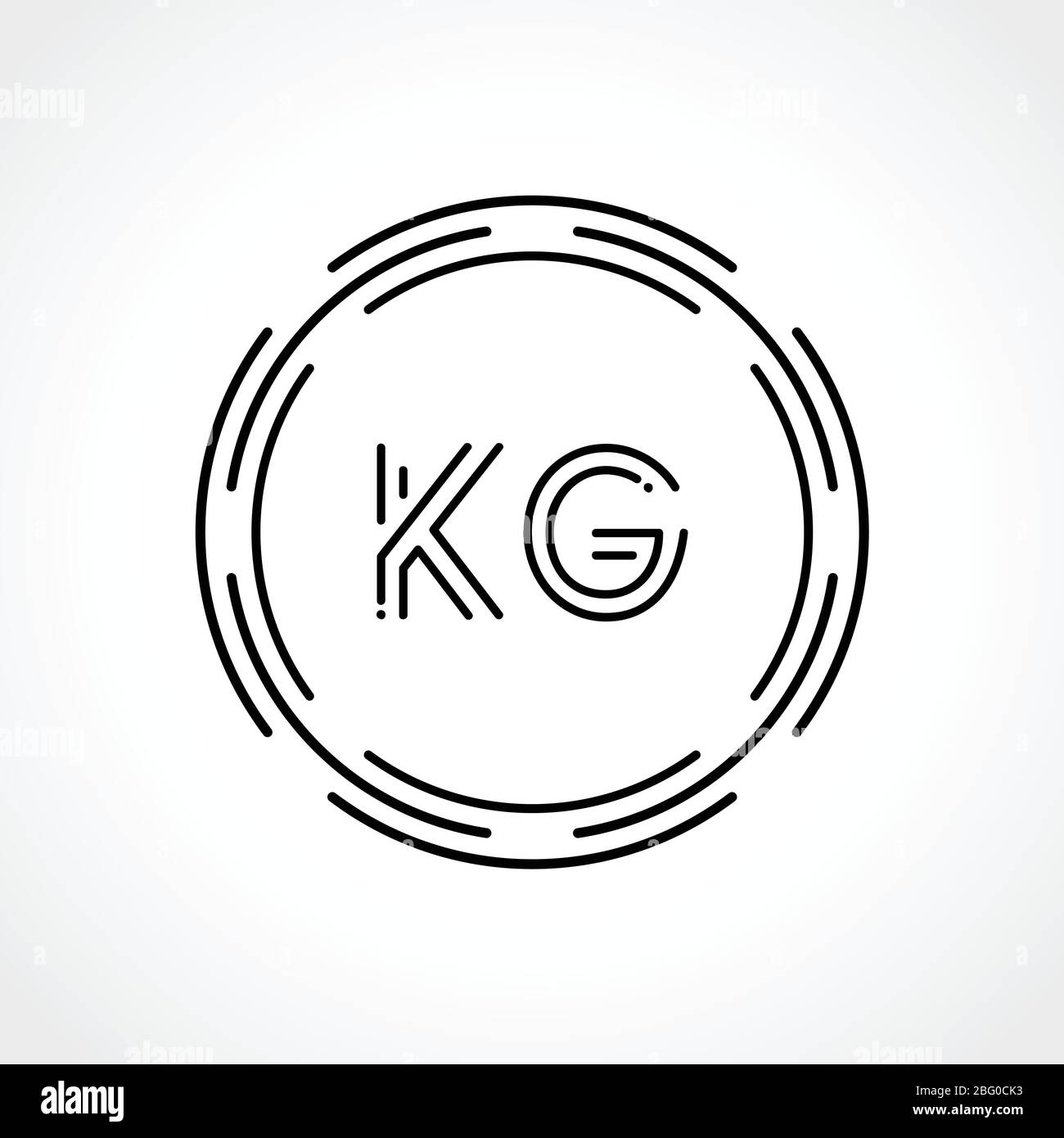 Initial Letter KG Logo Design vector Template. Digital Abstract KG ...