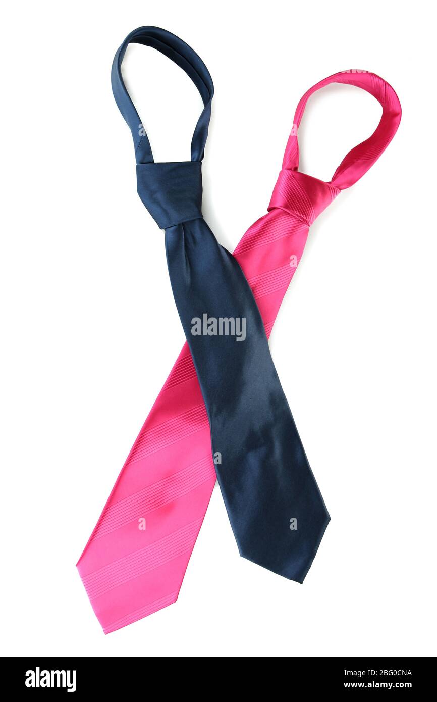 Two color ties isolated on white Stock Photo - Alamy