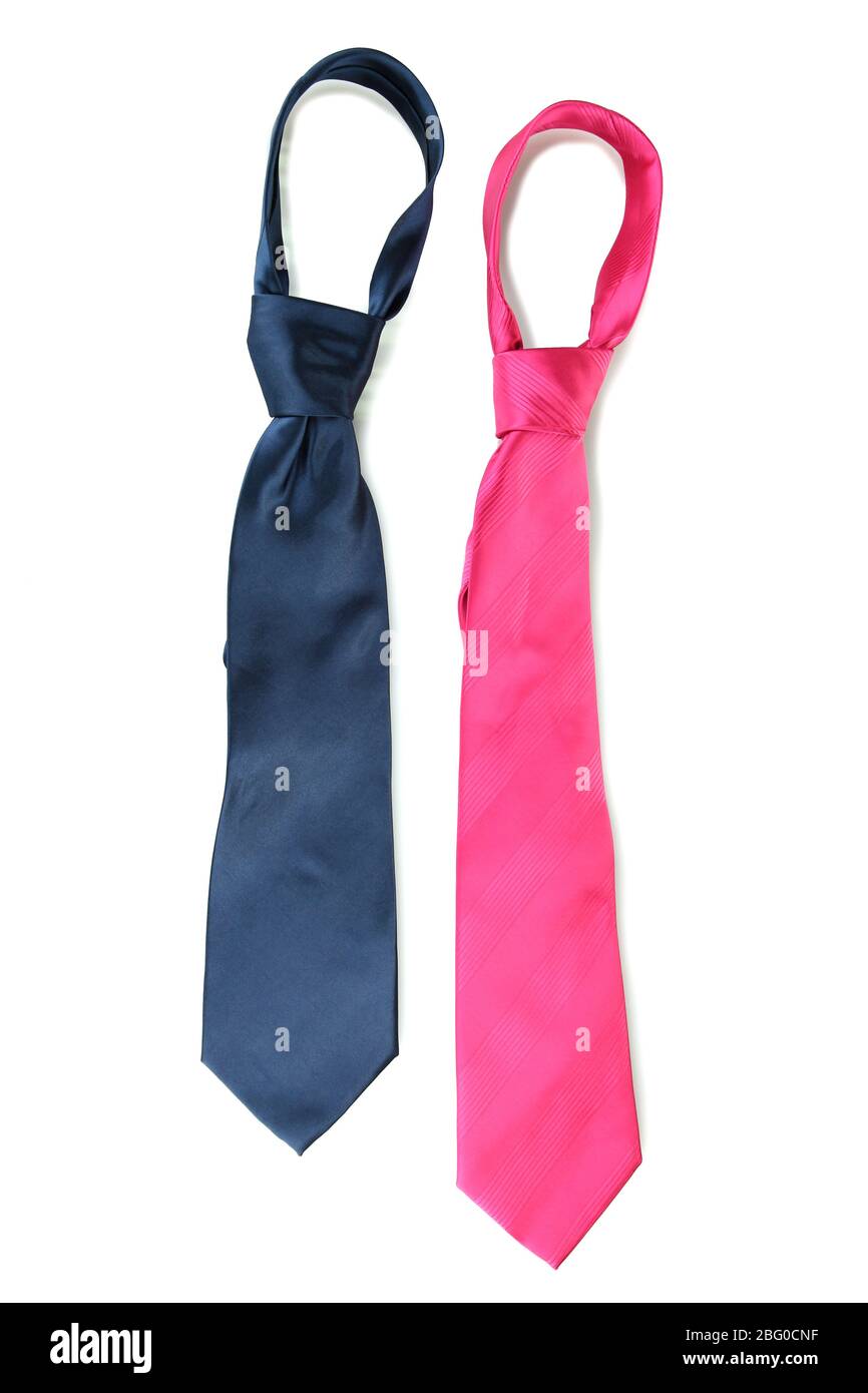 Two color ties isolated on white Stock Photo - Alamy