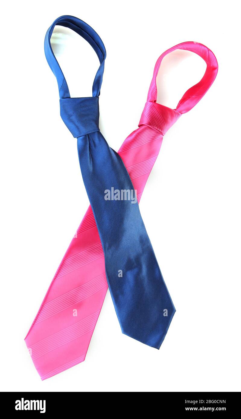 Two color ties isolated on white Stock Photo - Alamy