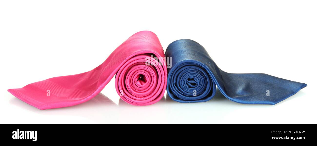 Two color ties isolated on white Stock Photo - Alamy