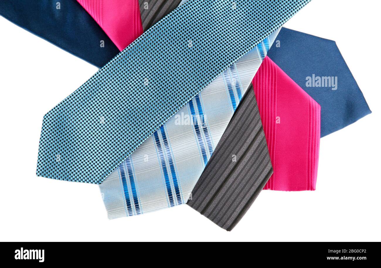 Color ties isolated on white Stock Photo - Alamy