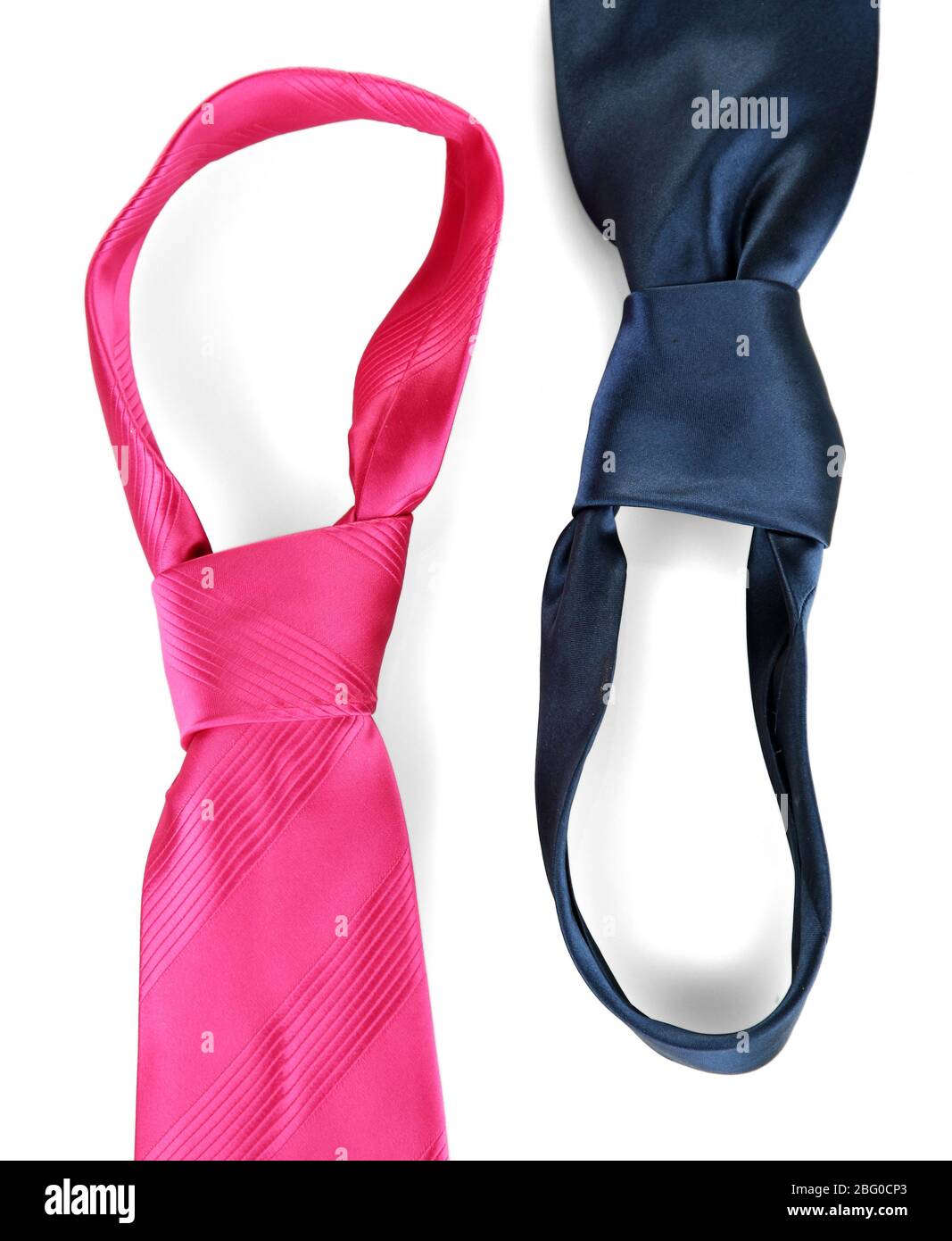 Two color ties isolated on white Stock Photo - Alamy