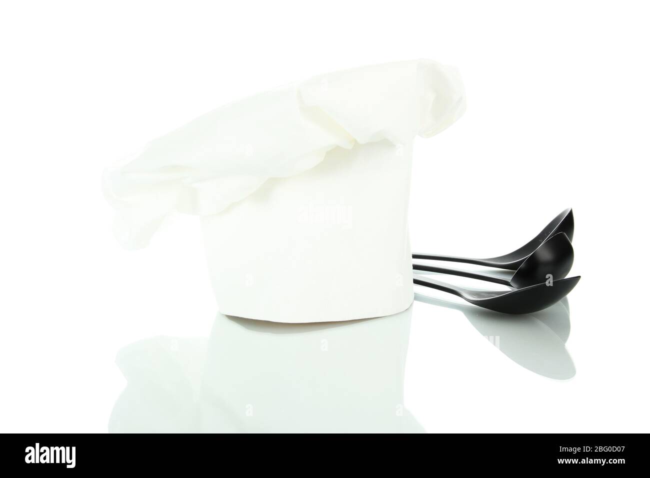 Chef's hat with spoons isolated on white Stock Photo - Alamy