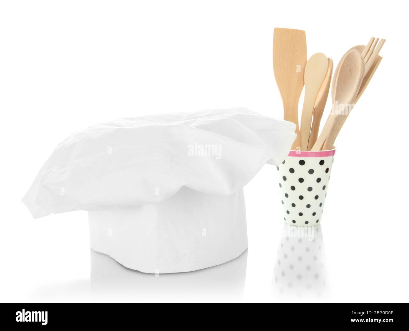Chef's hat with spoons isolated on white Stock Photo - Alamy