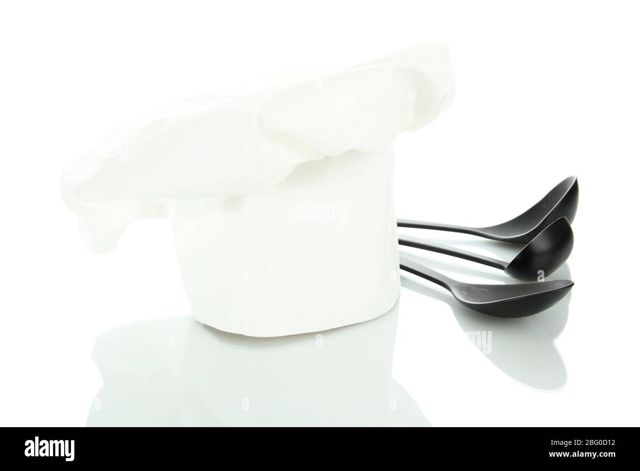 Chef's hat with spoons isolated on white Stock Photo - Alamy
