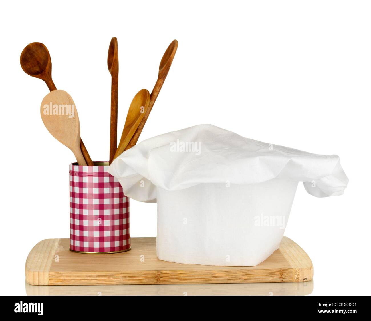 Chef's hat with spoons isolated on white Stock Photo - Alamy