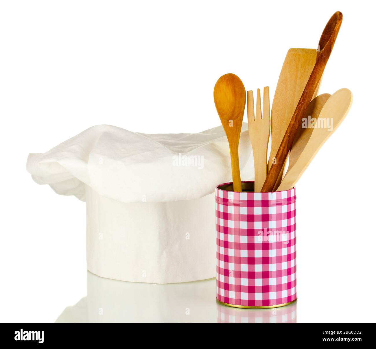 Chef's hat with spoons isolated on white Stock Photo - Alamy
