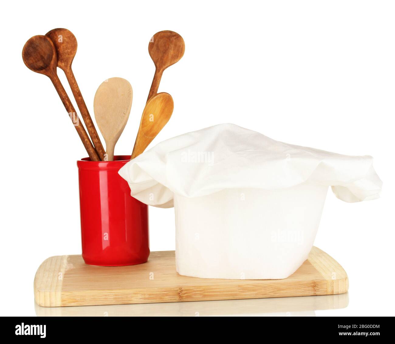 Chef's hat with spoons isolated on white Stock Photo - Alamy
