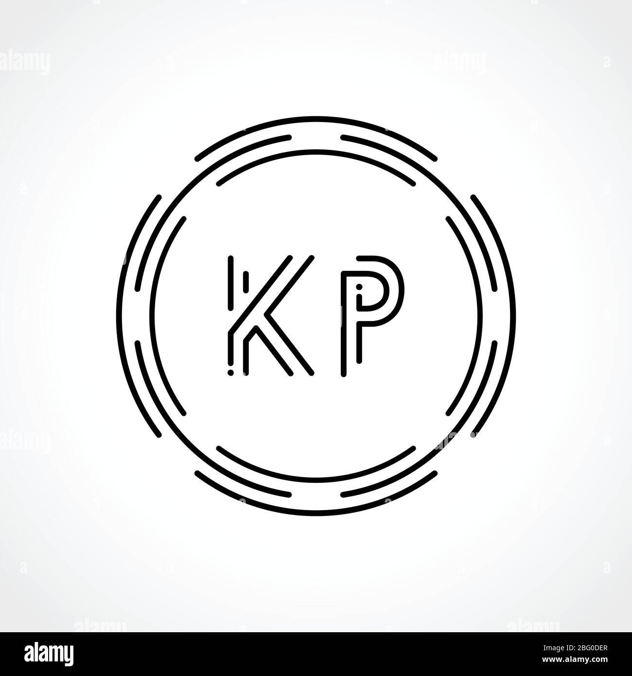 Initial Letter KP Logo Design vector Template. Digital Abstract KP ...