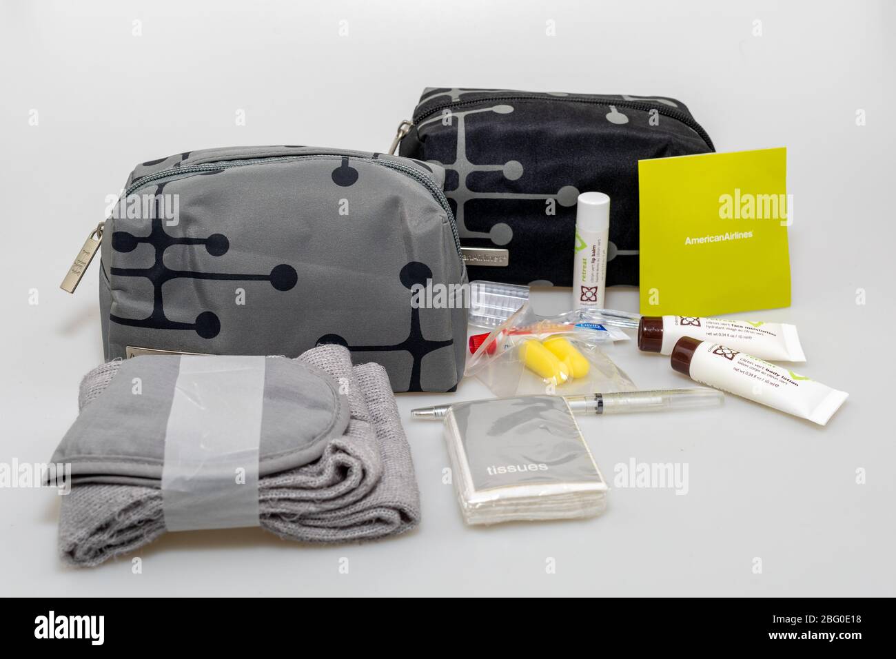 American Airlines Premium luxury amenity kit Stock Photo - Alamy