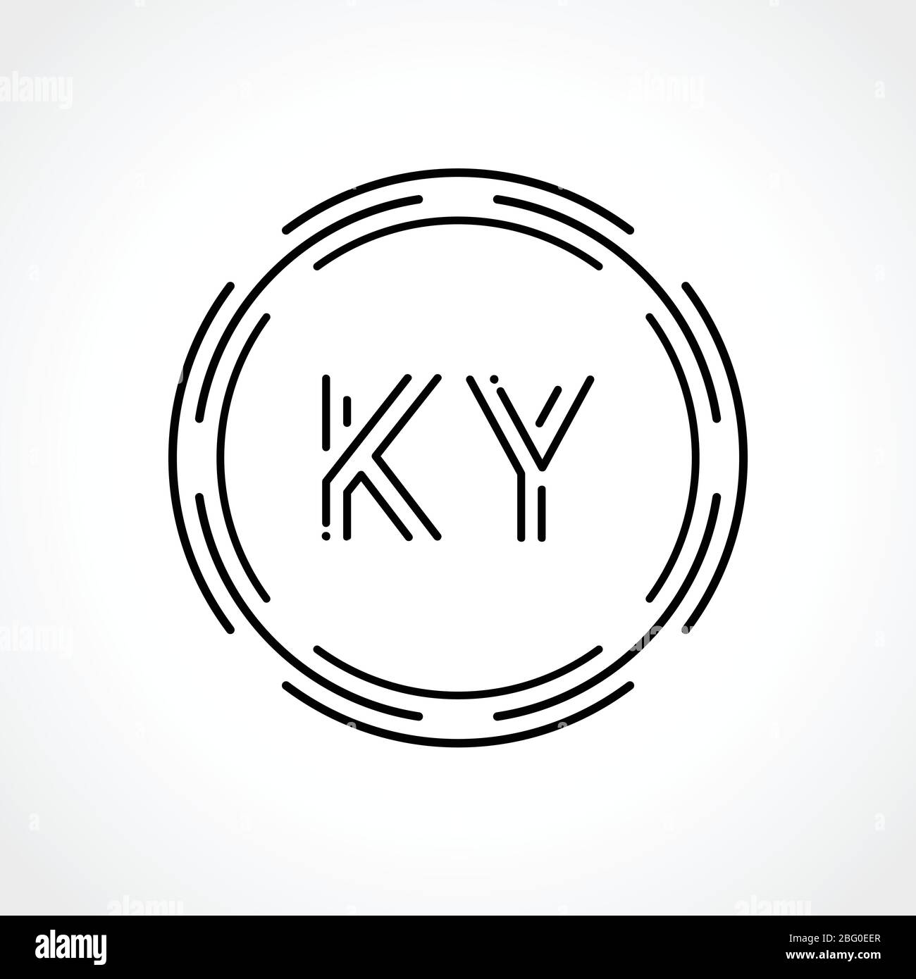 Initial Letter KY Logo Design vector Template. Digital Abstract KY ...