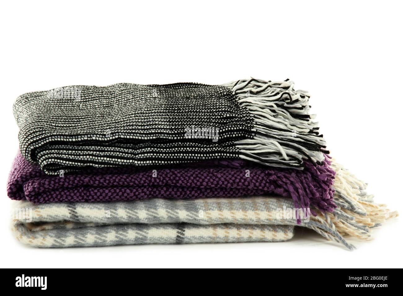 Warm plaids isolated on white Stock Photo - Alamy