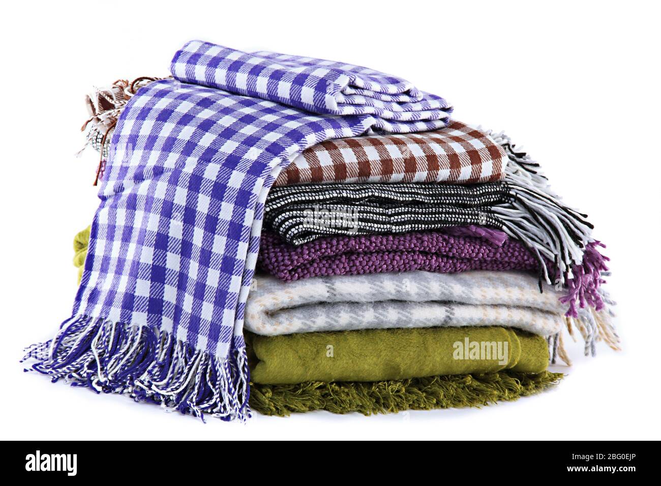 Warm plaids isolated on white Stock Photo - Alamy