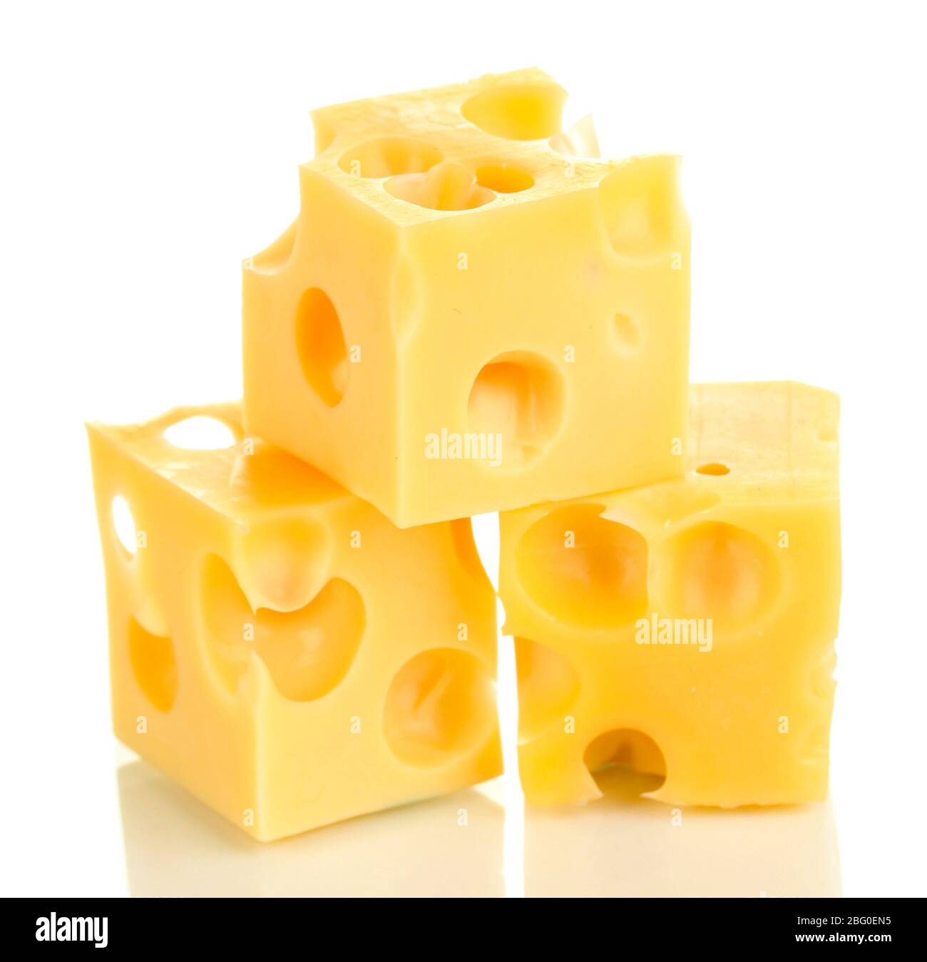 Cheese cubes stack on white hi-res stock photography and images - Alamy