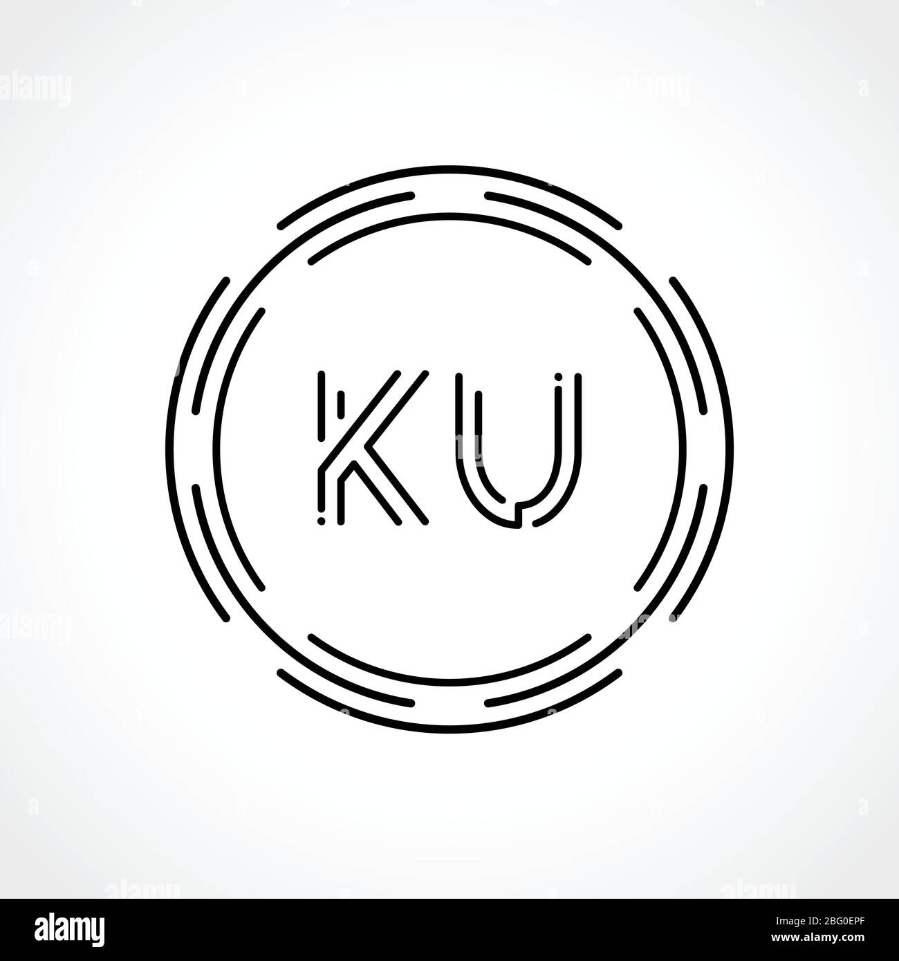 Initial Letter KU Logo Design vector Template. Digital Abstract KU Circle Logo Design Vector ...