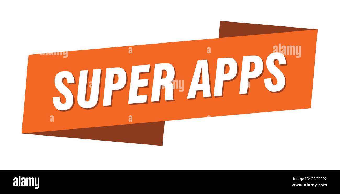 super apps banner template. super apps ribbon label sign Stock Vector ...