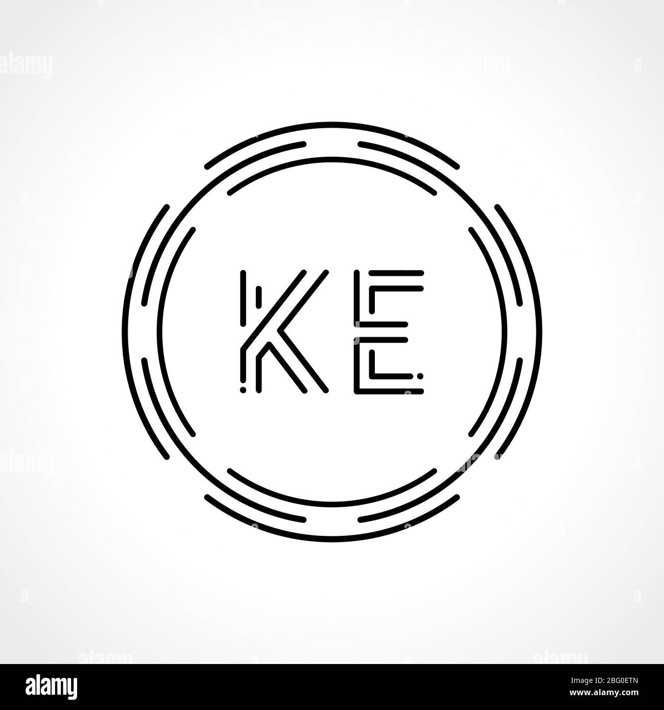 Initial Letter KE Logo Design vector Template. Digital Abstract KE ...