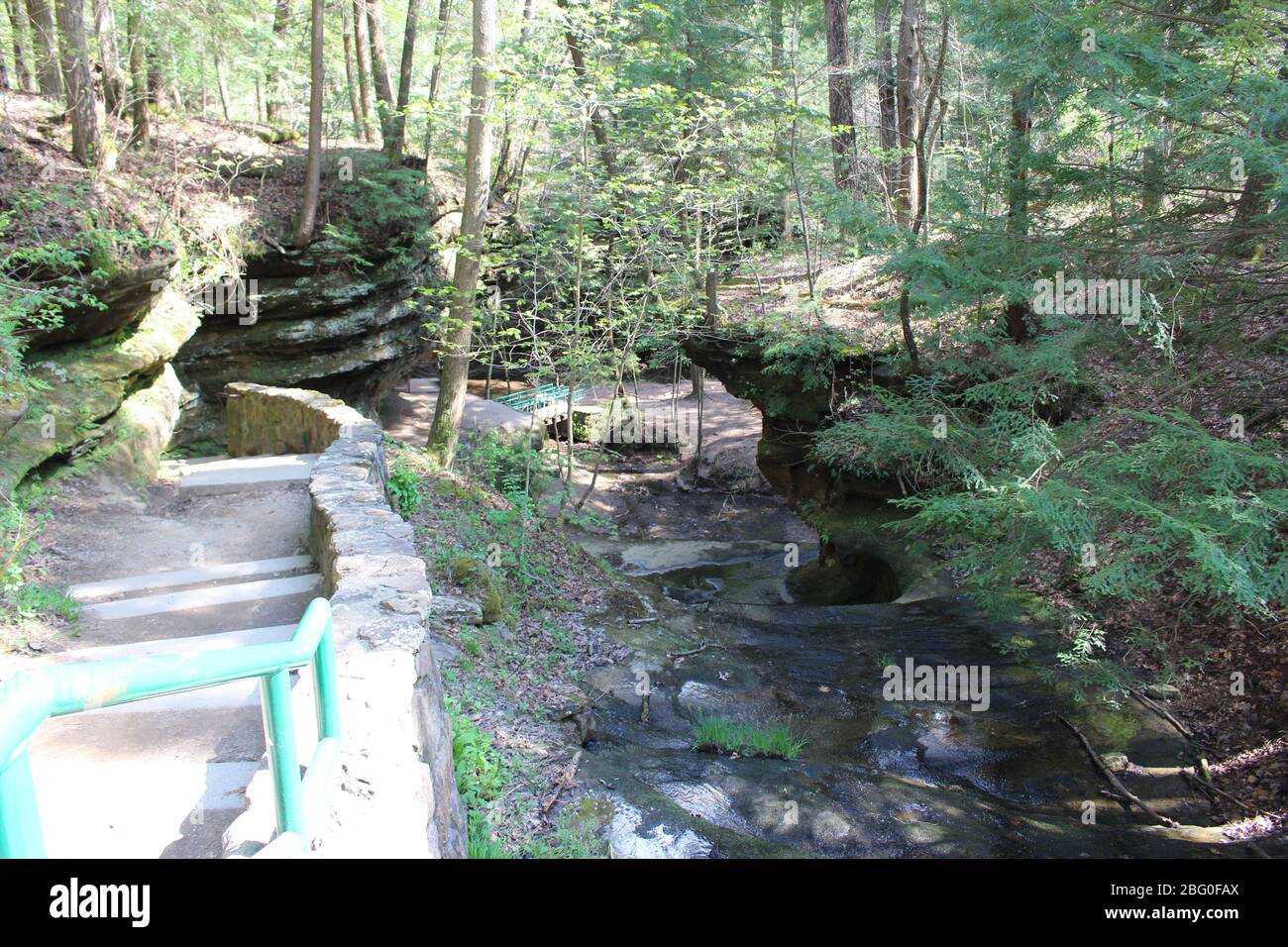 Old man cave walk trail and water fall in Ohio State,nature green ...