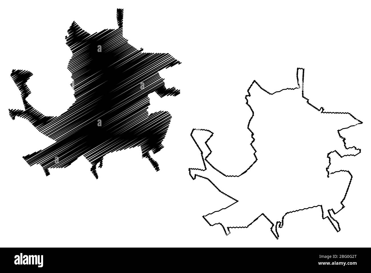 Balti City (Republic of Moldova) map vector illustration, scribble ...